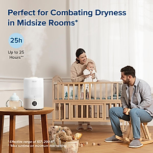 LEVOIT Smart Cool Mist Top Fill Humidifiers for Bedroom with Sensor, Auto Humidity Setting , APP & Voice Control, Essential Oil Diffuser, Ultra Quiet Operation, Super Easy Top Fill, 3L, White