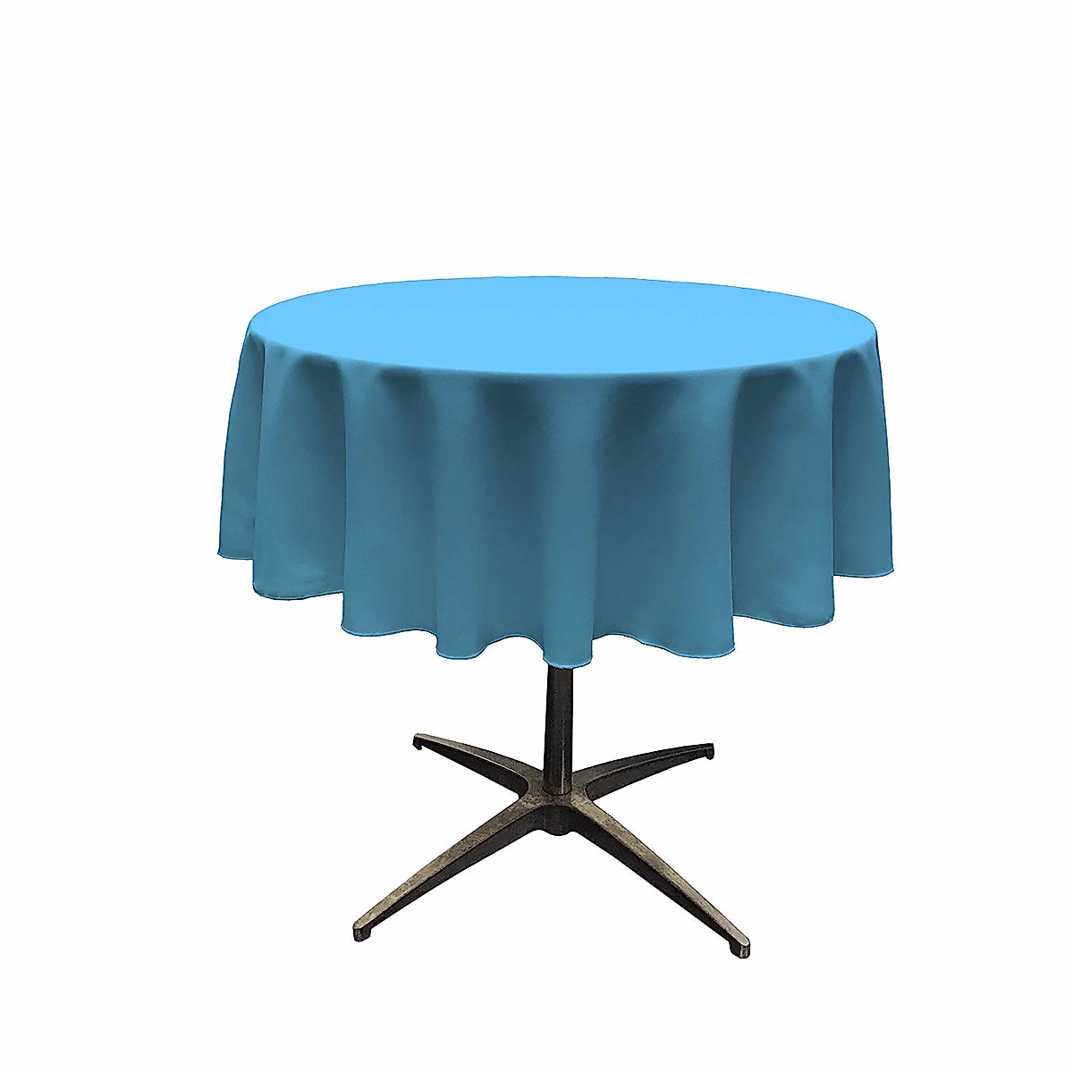 New Creations Fabric & Foam Inc, Polyester Poplin Seamless Tablecloth - Wedding Decoration Tablecloth - (Turquoise, 36" Round)