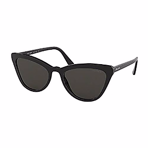 Prada PR01VS CATWALK 1AB5S0 56M Black/Grey Cat Eye Sunglasses For Women + BUNDLE With Designer iWear Complimentary Eyewear Kit