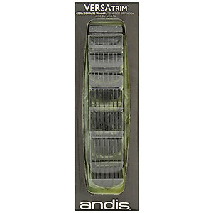 Andis Men 22725 VersaTrim Corded/Cordless Hair & Beard Trimmer Kit - Carbon Steel T-Blade for Close Cutting with Rechargeable Powerful Lithium-Ion Battery – Set of 14-Pieces, Silver