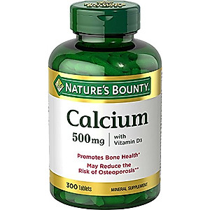Nature’s Bounty Calcium Plus 500 mg Vitamin D3, Immune Support & Bone Health, 300 Tablets
