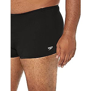 Speedo Men's Swimsuit Square Leg Endurance+ Solid,Speedo Black,30