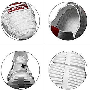 Men's Knit Lace Up Casual Sneakers Running Shoes,Fashion Breathable Mesh Slip On Platform Non-Slip Athletic Walking Shoes Outdoors Gym Training Shoes (Red,11.5)