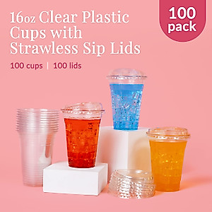200 Clear Plastic Cups | 16 oz Plastic Cups | Disposable Cups | PET Clear Cups | Plastic Water Cups | Plastic Beer Glass | Clear Plastic Party Cups