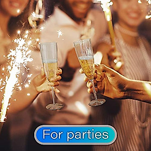 Plastic Champagne Flutes Disposable - Plastic Wine Glasses Set of 12 for Wedding - One Piece Champagne Flutes Plastic- 6 oz Plastic Cocktail Glasses - Plastic Mimosa Flutes - BPA Free Cups Set