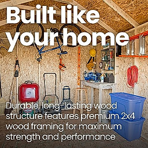 Handy Home Products Scarsdale 12x16 Do-it-Yourself Wooden Storage Shed Tan