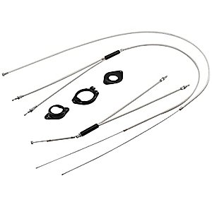 BMX Bike Brake Cable Set Gyro Brake Cables Front and Rear Brake Set Bicycle Brake Cable Housing with Spinner Rotor Bike Replacement Part(White)