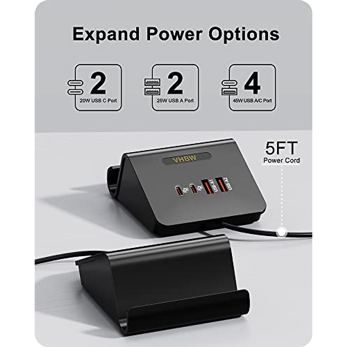 USB C Charger 45W Charging Station, PD 20W USB C Charging Hub Wall Charger for Multiple Device for iPhone 14/13/12, Galaxy,iPad and More
