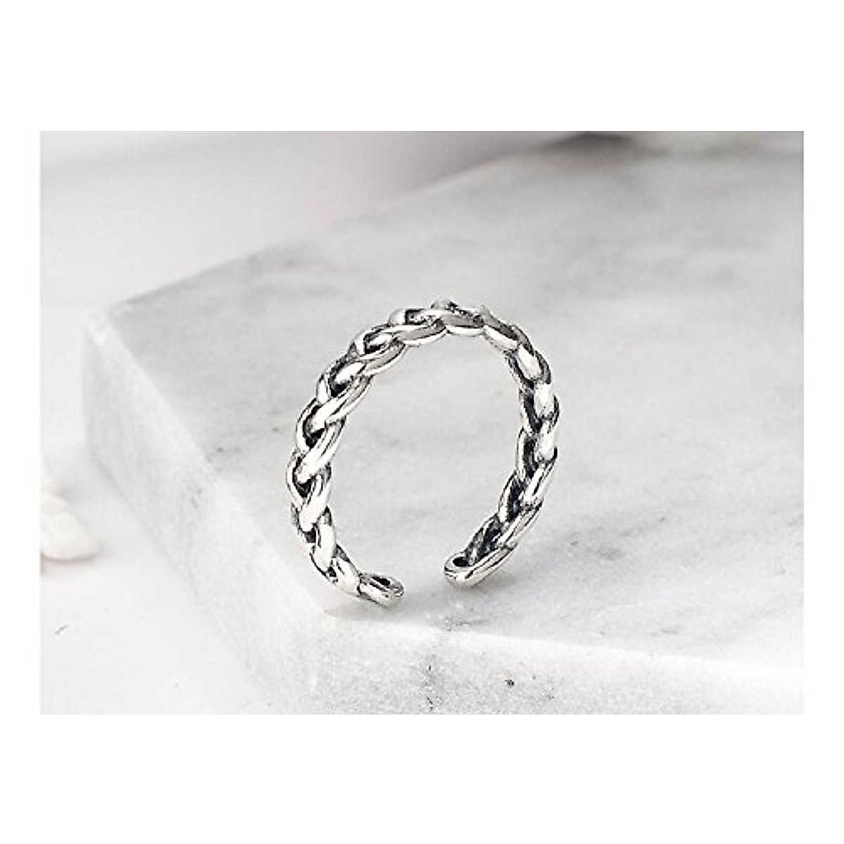 Braided Celtic Love Knot Open Statement Rings Sterling Silver 925 Adjustable Twisted Ring Antique Vintage Eternity Promise Stacking Ring Finger Band for Women