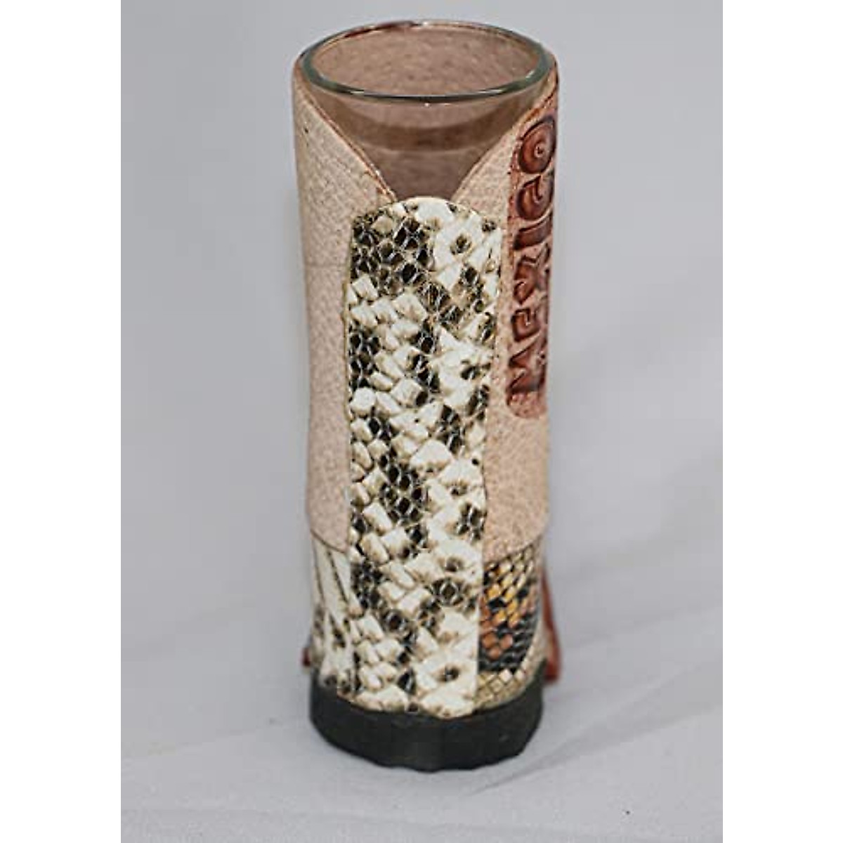 El Mexicanito Mexican Boot Shot Glass / Leather Mini Boot Tequila Shot / Artisan Bota Tribalera para Tequila / cowboy boot Glasses / 1 Tequila Shot (Assorted Colors) (Cowboy)