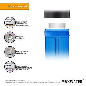 Max Water 5 Micron 10 inch x 4.5 inch Whole House Melt-Blown Polypropylene Sediment Water Filter Replacement Cartridge (Pack of 20)