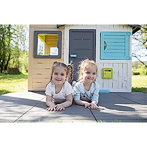 Smoby- Set of 6 Playhouse, Floor Tiles, Brown, Indoor or Outdoor Use, Plastic, Convenient for Use with Most Playhouses, for Ages 2 and up