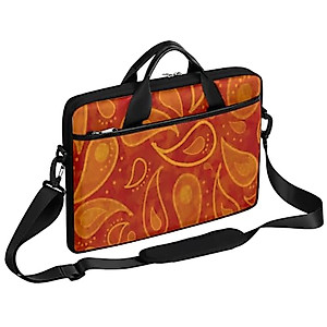 Fall Paisley Laptop Computer Bag Waterproof Shoulder Messenger Bag 13-15 inch Durable Laptop Tote Bag with Shoulder Strap Handle Lightweight Crossbody Briefcase