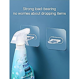 LADYMOON Adhesive Spray Bottle Holder,Set of 10,Wall Hooks Without Nails,Bathroom and Kitchen Adhesive Hooks for Hanging,Curtain Rod Holder,Storage of Small Objects, Etc…