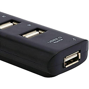 FDBV USB 2.0 Hi-Speed 4-Port Splitter Hub for PC Notebook High Speed Computer (Black)
