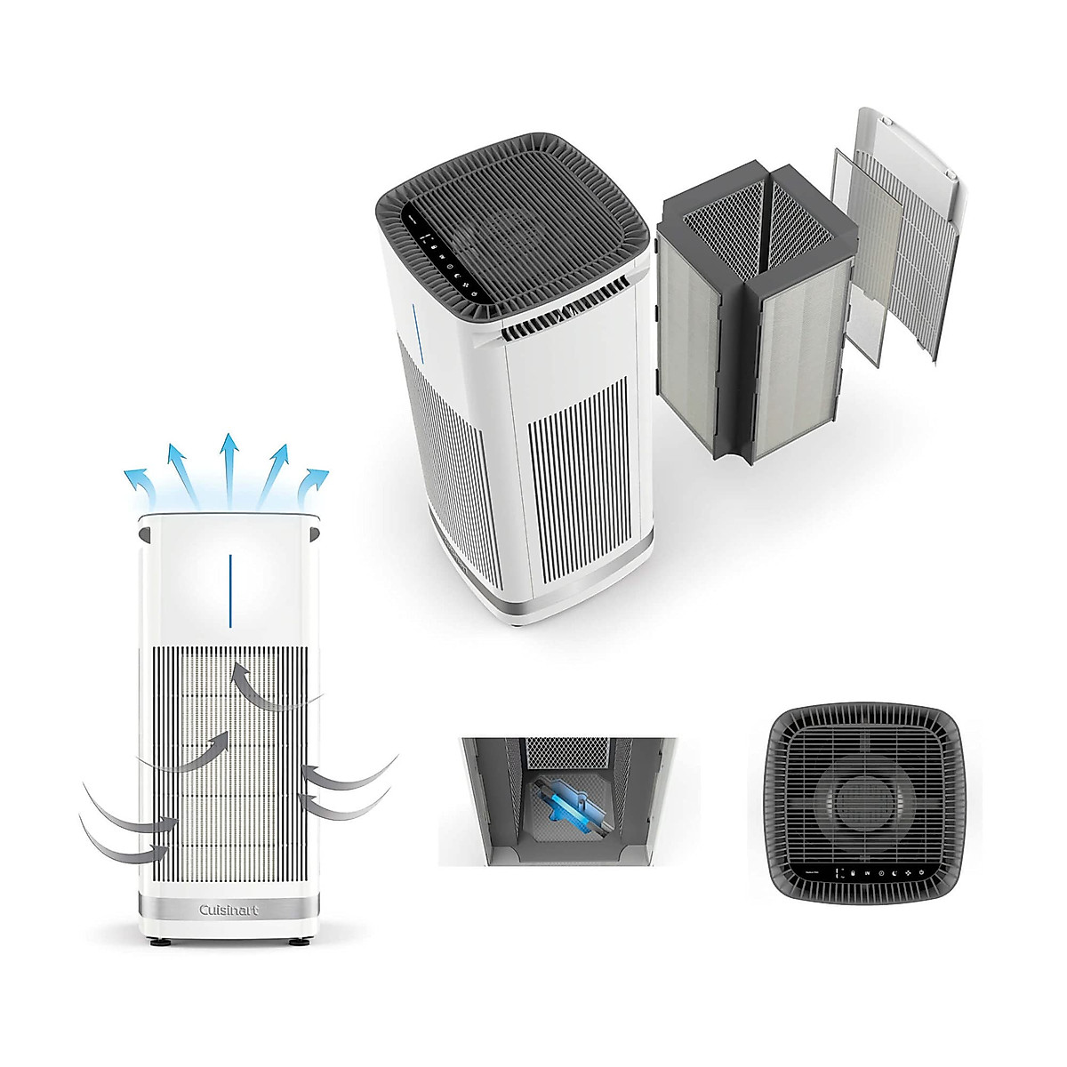 Cuisinart CAP-1000 Purxium Large Room/Freestanding Air Purifier with HEPA/Carbon Combine Filter Pack Bundle (2 Items)