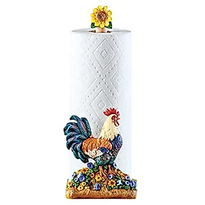 Collections Etc Rooster Country Charm Standard Paper Towel Holder