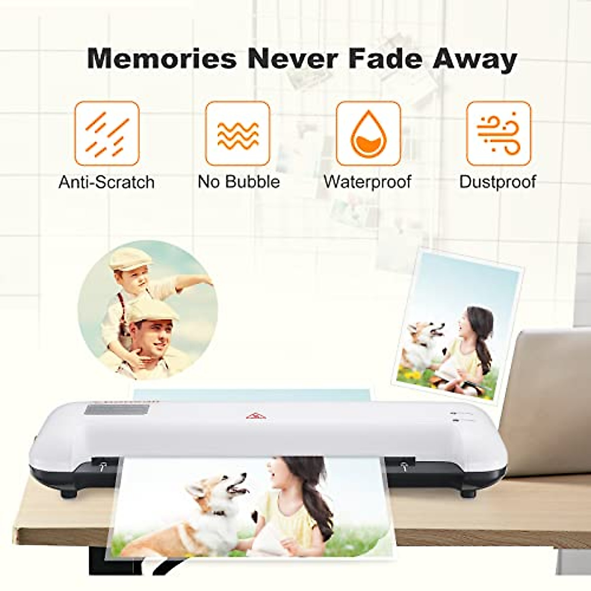 Thermal Laminator, Bonsaii A4 Laminating Machine for Home/Office/School, 9 Inch Personal Desktop Hot and Cold Portable Lamination Machine (L409-A)