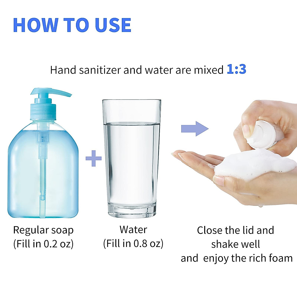 LONGWAY 1 oz Foam Pump Bottle(15PCS) Foaming Travel Pump Bottle for Lash Shampoo, Prolong Lash Cleanser,Hand Soap (30ml, Clear)