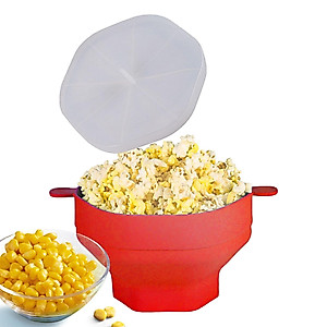 Micropop, Popcorn Popper Machine, Foldable Popcorn Maker With Double Handle, Silicone Microwave Popcorn Popper, Popcorn Collapsible Bowl With Ergonomic Design For Dorm Small Kitchen Office