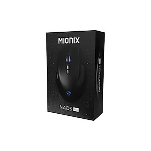 Mionix NAOS PRO Wired Gaming Mouse, 19K DPI Optical Sensor with 400 IPS, Kailh 80M Click Durability Micro-switches, 1K HZ Polling Rate, 7 Programmable Buttons, On-Board Memory for PC and MAC