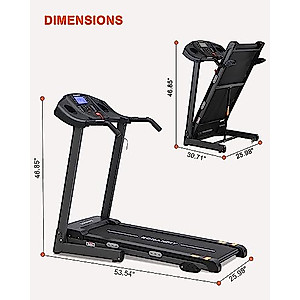 ECHANFIT Treadmill with Manual Incline and Bluetooth Speaker, 17.5" Wide Max 8.5 MPH Speed and 15 Preset Programs, 2.5 HP Folding Running Machine Treadmill for Home Gym Exercise Fitness