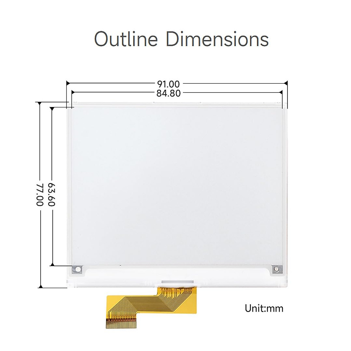 waveshare 4.2inch E-Ink Raw Display Compatible with Raspberry Pi 4B/3B+/3B/2B/B+/A+/Zero/Zero W/WH/Zero 2W Series Boards 400x300 Resolution with SPI Interface Without PCB