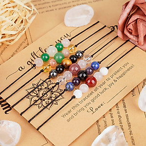 Yhluck Anxiety Stress Relief Crystals Bracelet Quartz Crystal Bracelet Black Onyx Amethyst Sodalite Calming Crystal Natural Gemstones Chakra Bracelet Yoga Reiki Gift