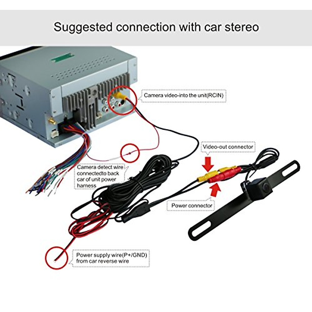 ATOTO AC-4486 Waterproof High Definition Hidden/Concealed License Plate Car Rear View Camera