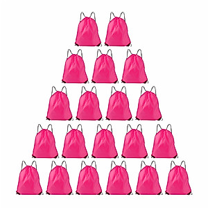 Drawstring Backpacks, 20 Pack Bulk Drawstring Bags, Cinch Bags for Outdoor Sports,travel storage bag,gift bag- Fuchsia