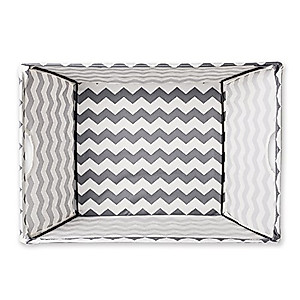 DII Collapsible Polyester Storage Bin, Trapezoid Chevron, Gray, Medium