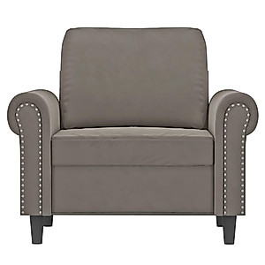 ULUYYUC Sofa Chair,Funky Sofa Modern Sofa Office Sofa Porch Sofa Living Room Furniture with Armrests Suitable for Living Room Apartment Home Office Light Gray 23.6" Velvet