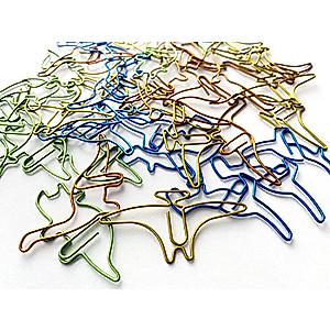 40pcs Funny Dinosaur Paper Clips, Mewuthede Creative Dinosaur Shaped Paperclip, Metal Bookmark Clips Supplies Cute Paper Clips for Home Office Library …