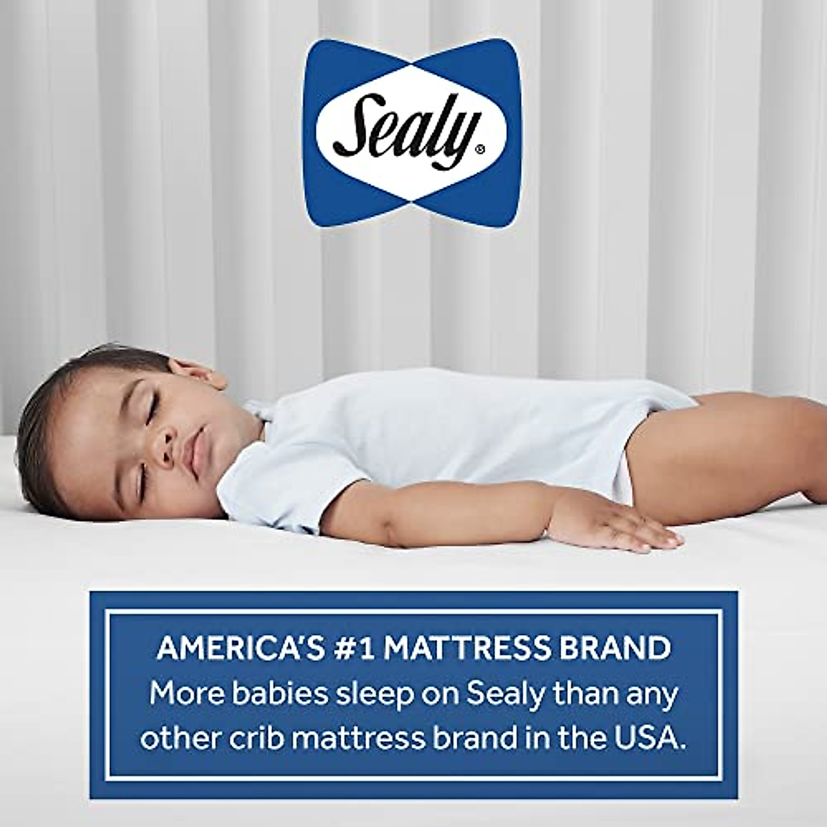 Sealy Baby Cool Comfort Breathable Waterproof 2 Stage Crib Mattress plus Toddler Bed Fit, Cooling Foam, Airy Cotton Cover, GREENGUARD Gold Certified, Safety & Quality Tested, Made in USA, 52'X28'