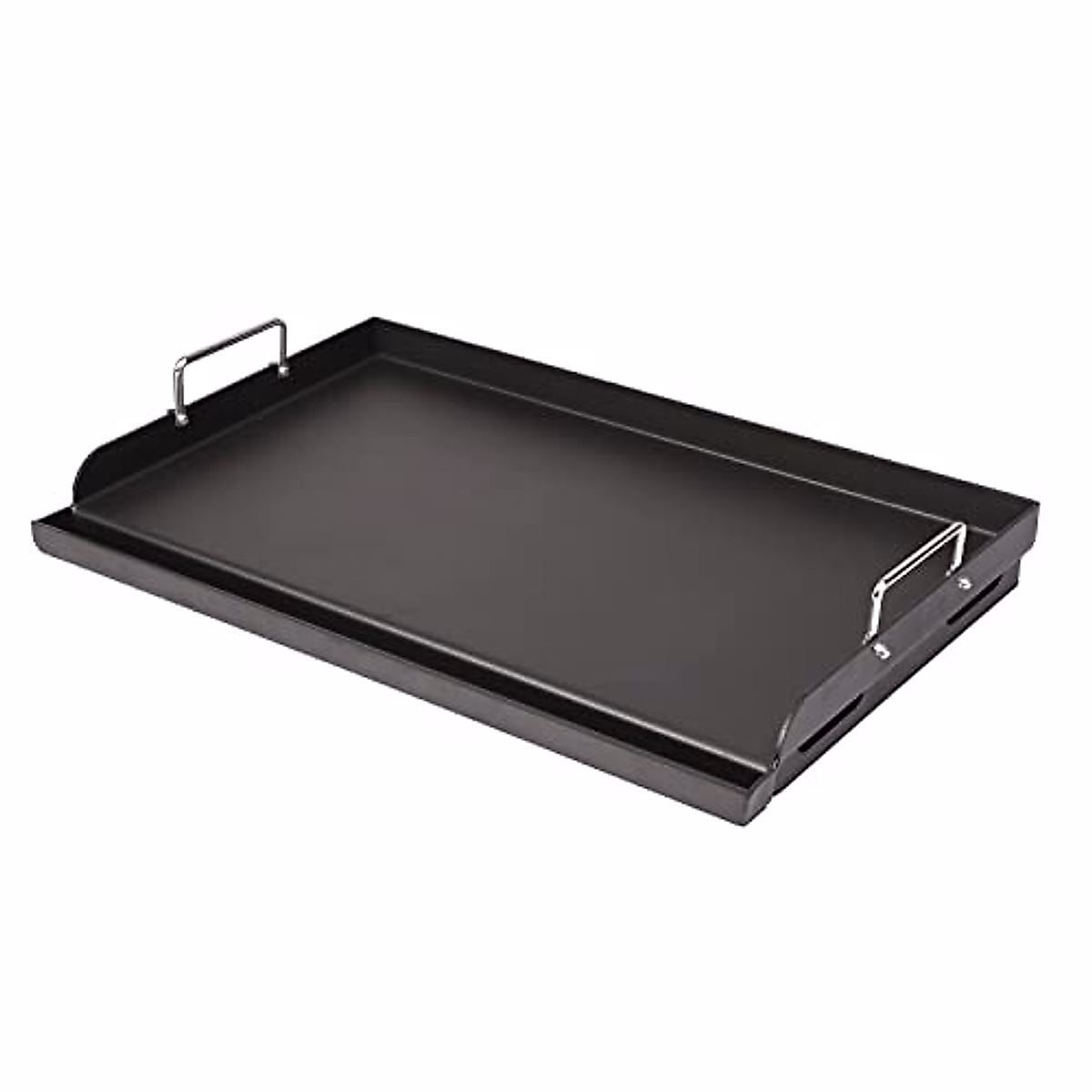 Utheer 25" x 16" Pre-Seasoned Nonstick Cast Iron Griddle for Gas & Charcoal Grills – Universal Flat Top with Grease Groove, Reinforced Ridges & High Sidewalls, Great for Parties, Camping & Tailgating