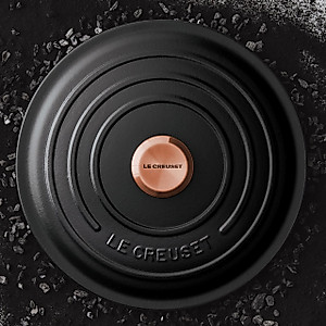 Le Creuset Signature 6.75-quart Round Wide Dutch Oven with Copper Knob (Licorice)