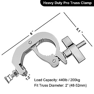 2 Inch Truss Clamp Stage Light Trigger Clamp, Eyeshot Heavy Duty 440lb Premium Stage Lighting Clamp, Perfect Fit OD 48-52mm of Pipe, Quick Release Truss Clamp for Moving Head Par Led Lighting Fixture