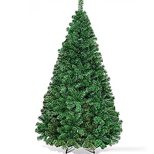 Safeplus 6FT Christmas Tree Artificial Christmas Tree Fake Fluffy Xmas Trees Holiday Decoration with Metal Foldable Stand (6FT)