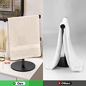Hand Towel Holder, Matte Black Bathroom Towel Racks, Countertop Towel Stand, T-Shape Towel Holder for Bathroom Kitchen