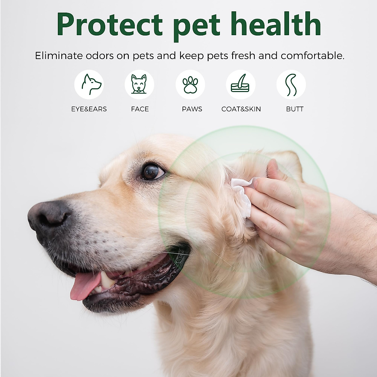 BESTLE Dog Wipes, 100 Count Pet Grooming Wipes, Conditioning Shine Coat, Cleaning and Deodorizing, Pet Wipes for Dogs & Cats, for Sensitive Skin (Aloe Vera)