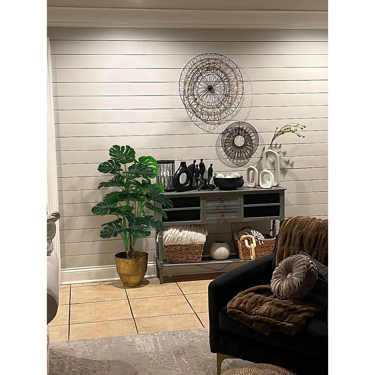 Aveyas 54'' Tall Large Artificial Monstera Deliciosa Plants, 4.5 Feet Faux Swiss Cheese Floor Plants Fake Tropical Silk Tree with Pot for Indoor Outdoor Office House Living Room Home Decor