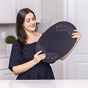 BREKX Copper Finish Drink Tubs + Insulated Party Mats for Parties, Oval Ice Buckets for Parties (Set of 2 tubs + 2 Bar Mats), Drink Buckets for Parties with Drip Mat for Cocktail Bar