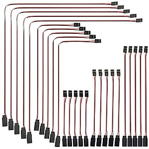 WMYCONGCONG 25 PCS 5 Sizes Male to Female 3 Pin Servo Extension Lead Wire Cable Compatible with Futaba JR Servo Extension Connection
