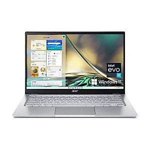Acer Swift 3 Intel Evo Thin & Light Laptop | 14" FHD 100% sRGB | Intel Core i5-1240P | Intel Iris Xe Graphics | 8GB LPDDR4X | 512GB SSD | Killer Wi-Fi 6E AX1675 | Windows 11 Home | SF314-512-53L0