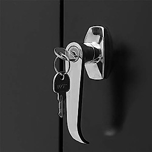 Storage Cabinet with Shelves Doors,Black Metal Storage Cabinet High Tall for Office Home Kitchen Garage Warehouse(72" H)