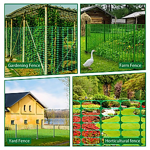 Safety Fence Plastic Mesh Fencing Roll,1 Roll with 25 Steel Stakes, Temporary Reusable Netting for Pool Fence, Garden, Construction