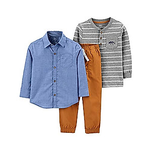 Simple Joys By Carter's Baby Boys 3-piece Playwear Pants Set, Chambray, 5T US