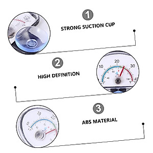 BESPORTBLE 4pcs Pointer Thermometer Aquarium Patch Thermometer Dial Thermometer Water Thermometer Fish Thermometer