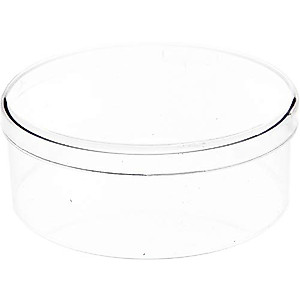 Pioneer Plastics 022C Clear Round Plastic Container, 2.75" W x 1.0625" H, Pack of 4