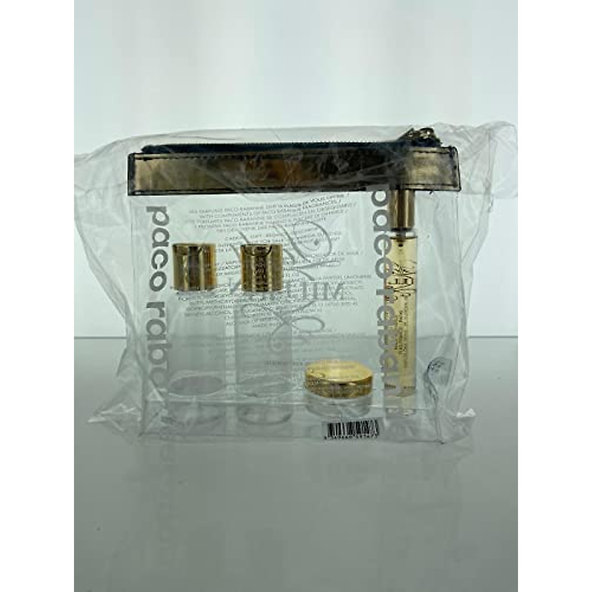 Paco Rabanne Lady Million For Women 5 Piece Set (0.34 Eau De Parfum Travel Spray + 3 Empty Containers + Toiletry Bag)